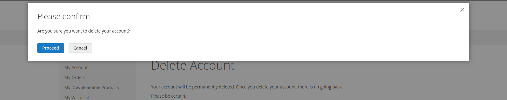 Magento 2 Delete Customer Account Extension