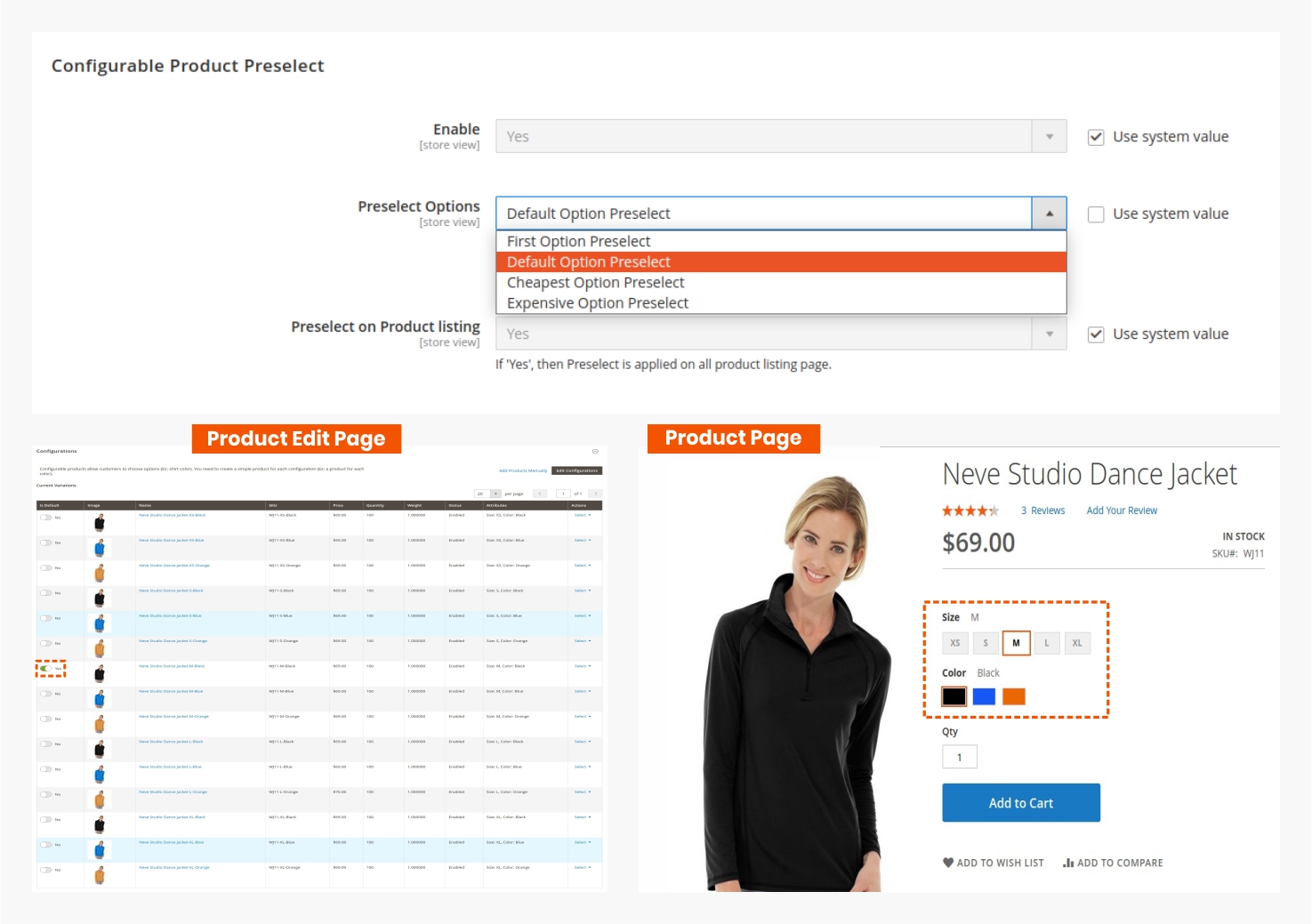 Configurable Products Preselect For Magento 2 Extension Dolphin Web Solution